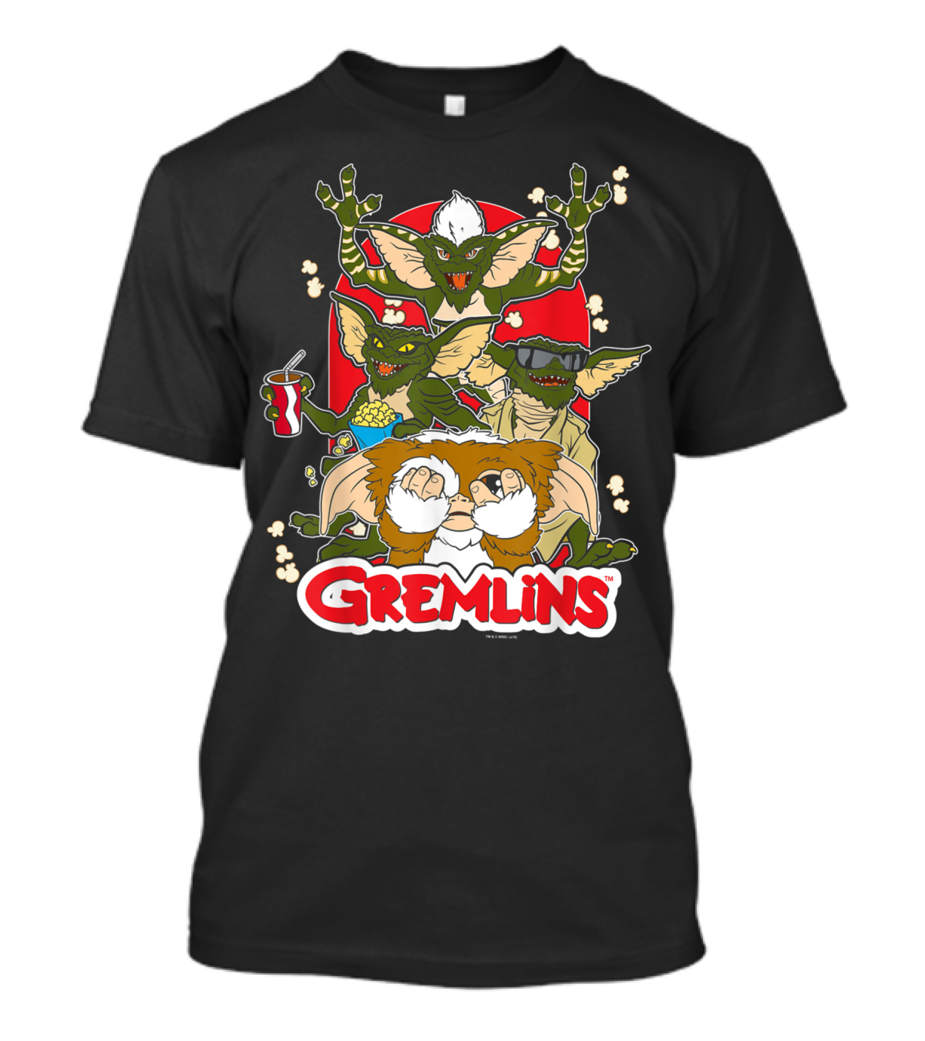 Gremlins Eating Popcorn Movie Snack Fun T-Shirt