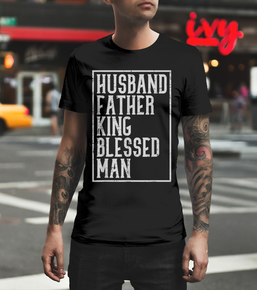 Husband Father King Blessed Man Black Pride T-Shirt