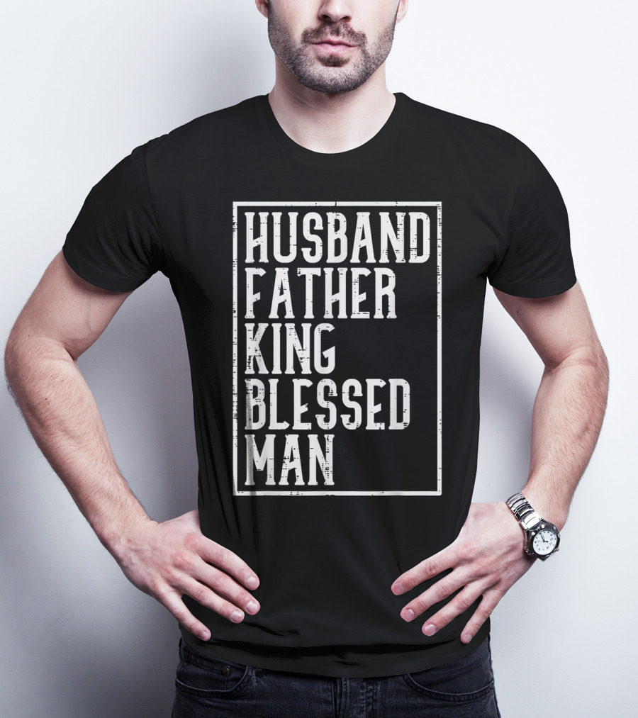 Husband Father King Blessed Man Black Pride T-Shirt