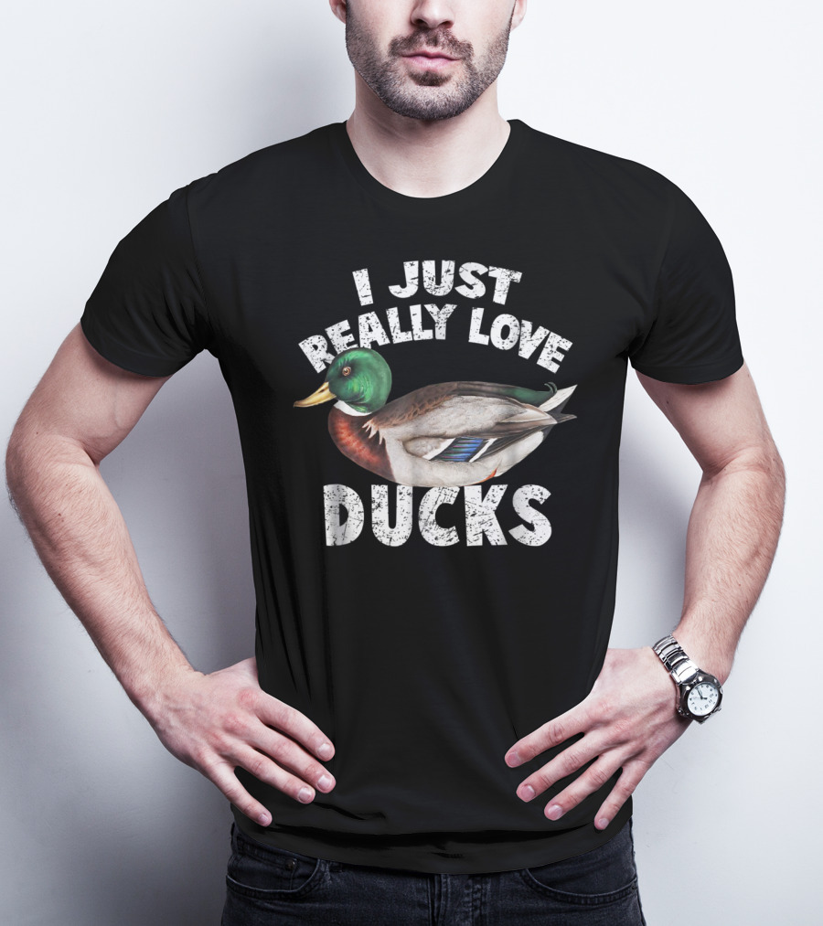 I Just Really Love Ducks Cute Mallard Duck T-Shirt