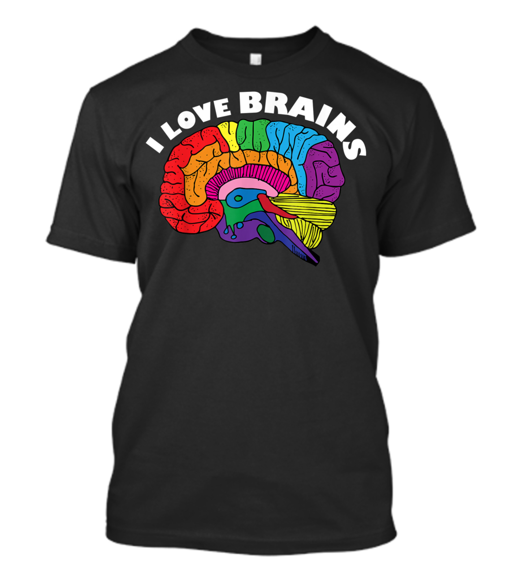 I Love Brains Neuroscience Neurologist Brain Lover Rainbow T-Shirt
