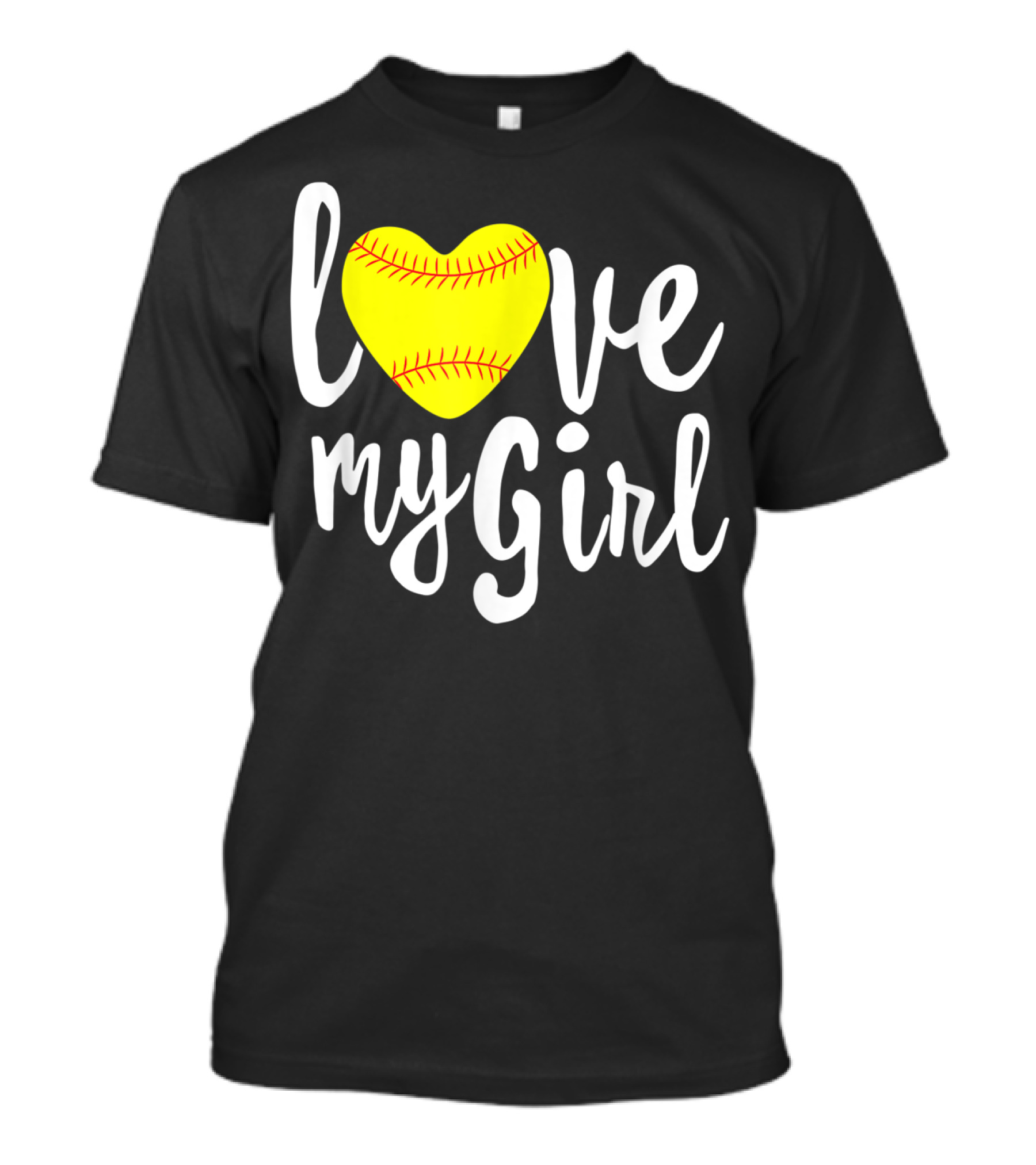 Love My Girl Softball Heart T-Shirt