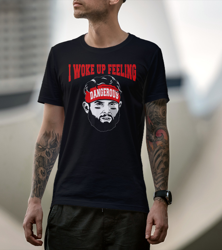 I Woke Up Feeling Dangerous Football 6 Funny Headband T-Shirt