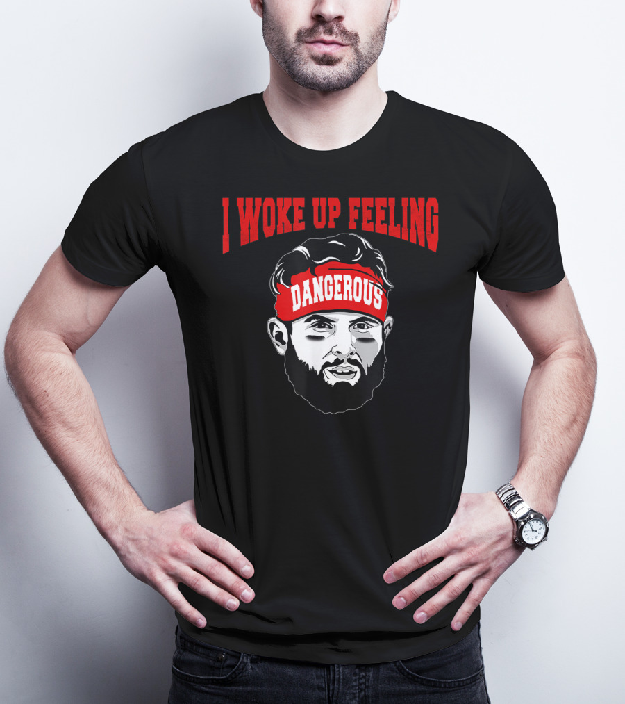 I Woke Up Feeling Dangerous Football 6 Funny Headband T-Shirt