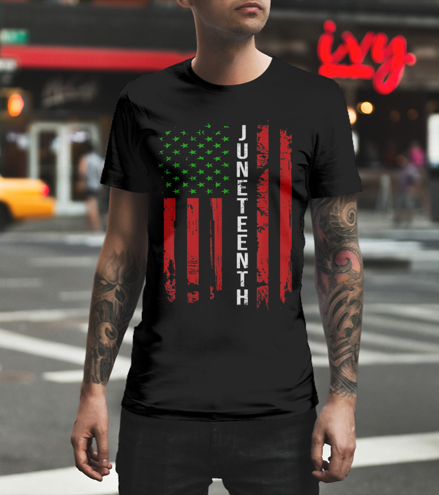 Juneteenth African American Flag T-Shirt