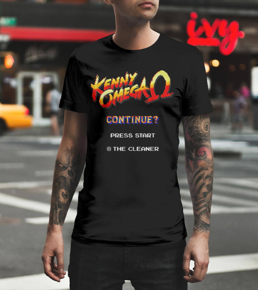 Kenny Omega Continue? Press Start The Cleaner 8 Bit Game T-Shirt
