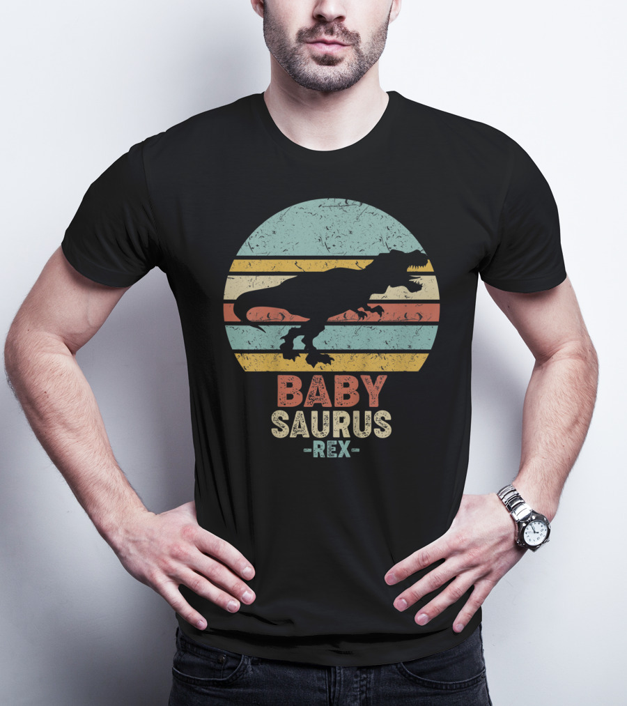 Baby Saurus Rex Vintage Dinosaur Kids T-Shirt