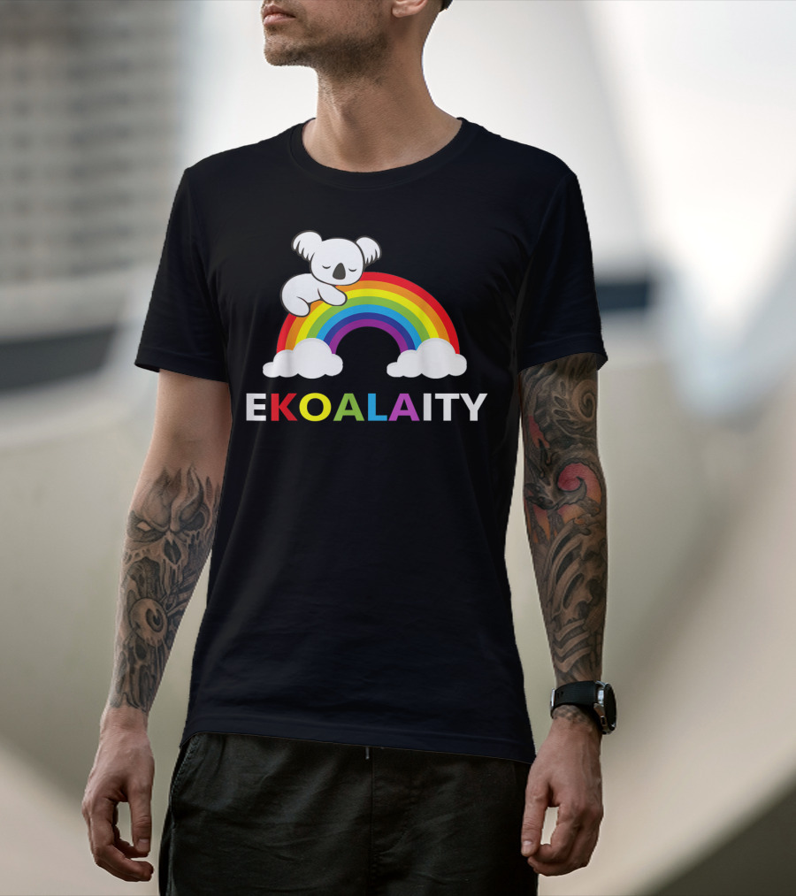 EKOALAITY Koala Rainbow Flag Gay Pride T-Shirt