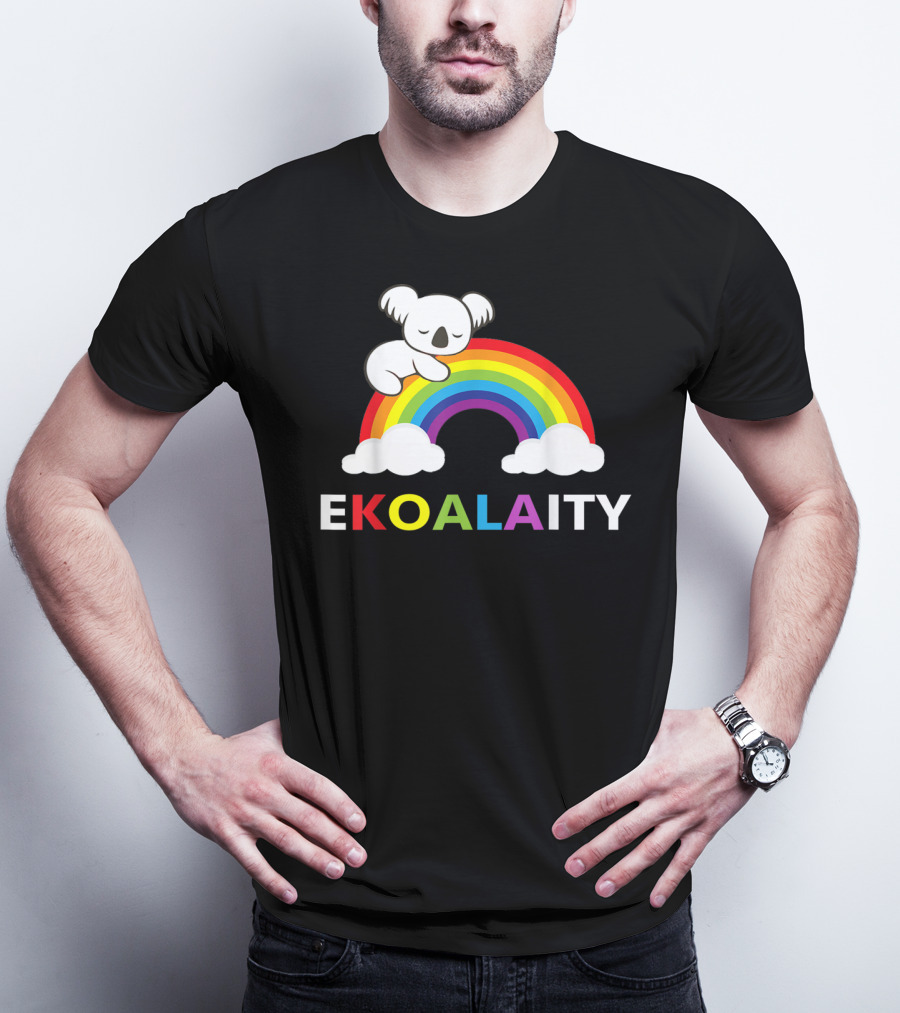 EKOALAITY Koala Rainbow Flag Gay Pride T-Shirt