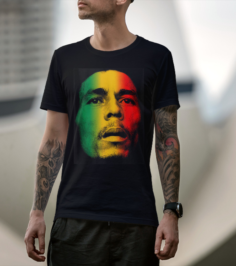Marley Rasta Face Bob Lover Reggae Colors T-Shirt