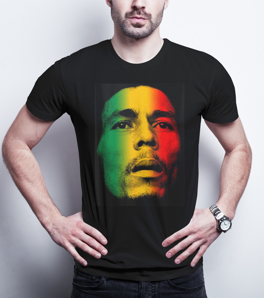 Marley Rasta Face Bob Lover Reggae Colors T-Shirt