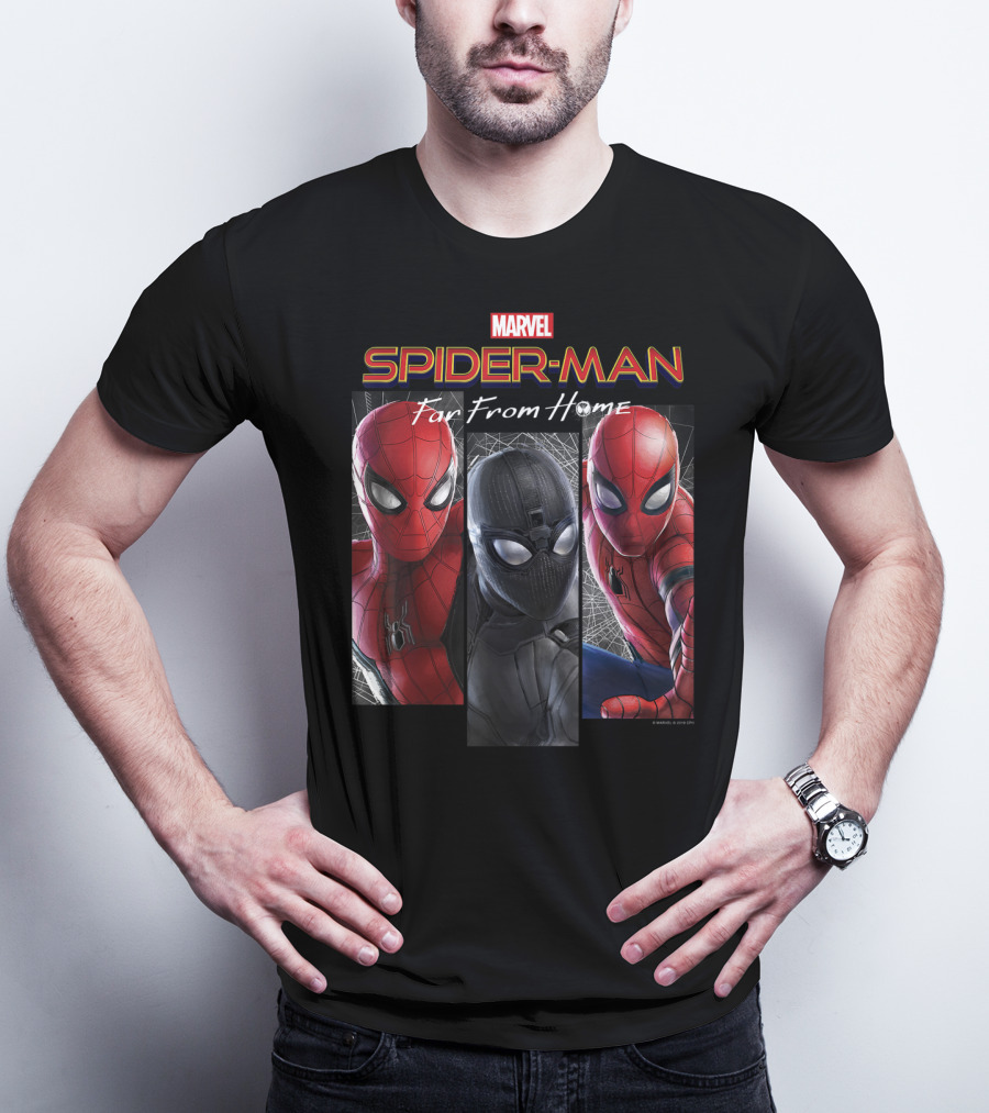 Marvel Spider-Man Far From Home Three Suits Panel T-Shirt