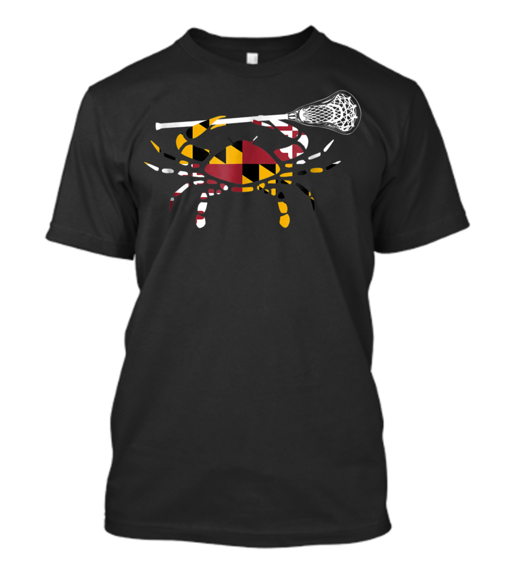 Maryland Crab Lacrosse Boys Stick LAX Sist Flag T-Shirt
