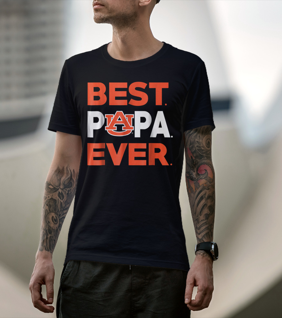 Best Papa Ever Auburn Tigers Mens T-Shirt