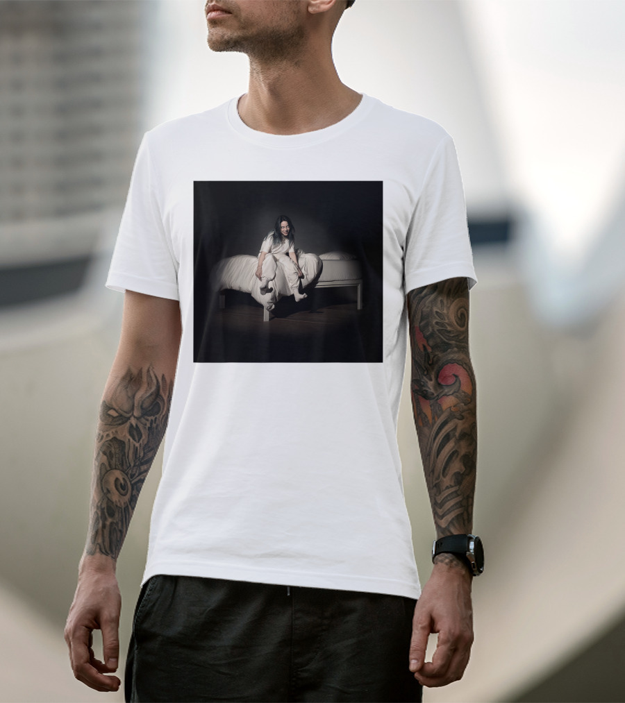 Billie Eilish Mens Album Cover Photo Bed Scene T-Shirt