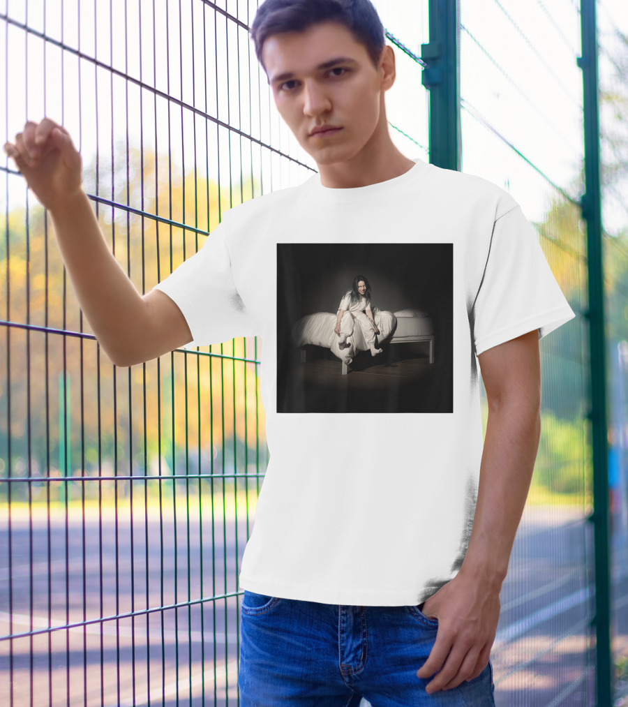 Billie Eilish Mens Album Cover Photo Bed Scene T-Shirt