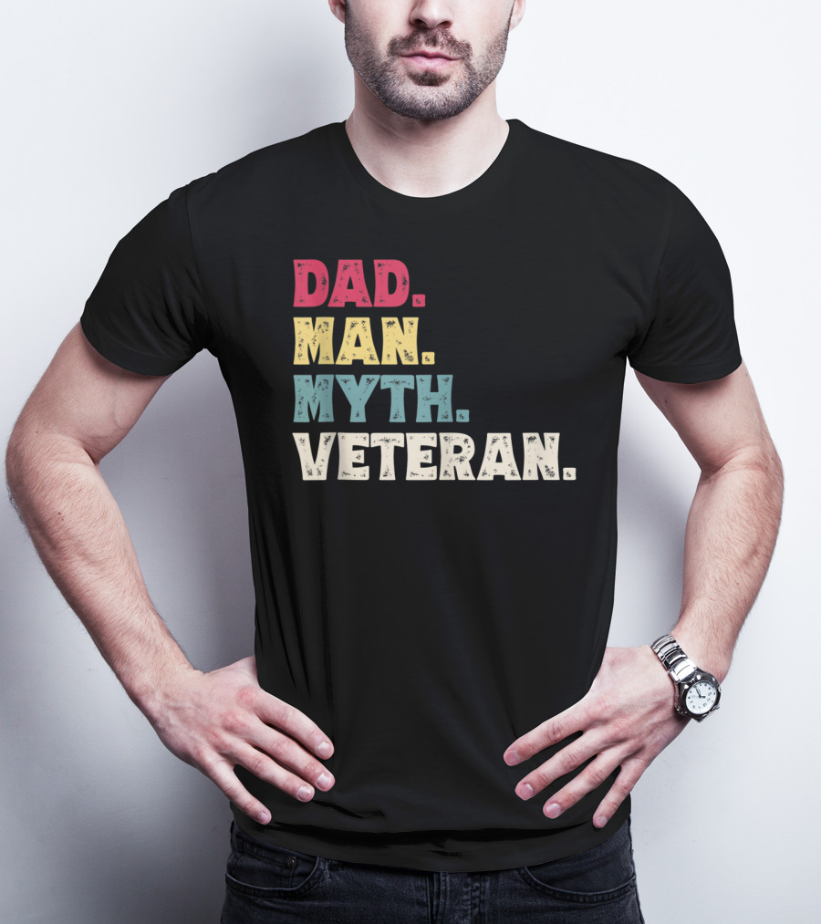 Dad Man Myth Veteran Father's Day Vinta T-Shirt