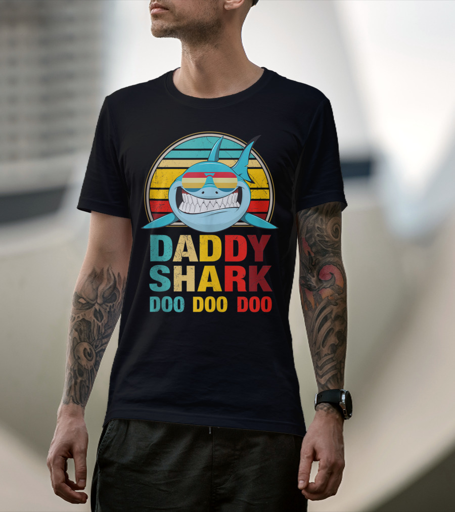 Daddy Shark Doo Doo Doo Mens Vintage T-Shirt