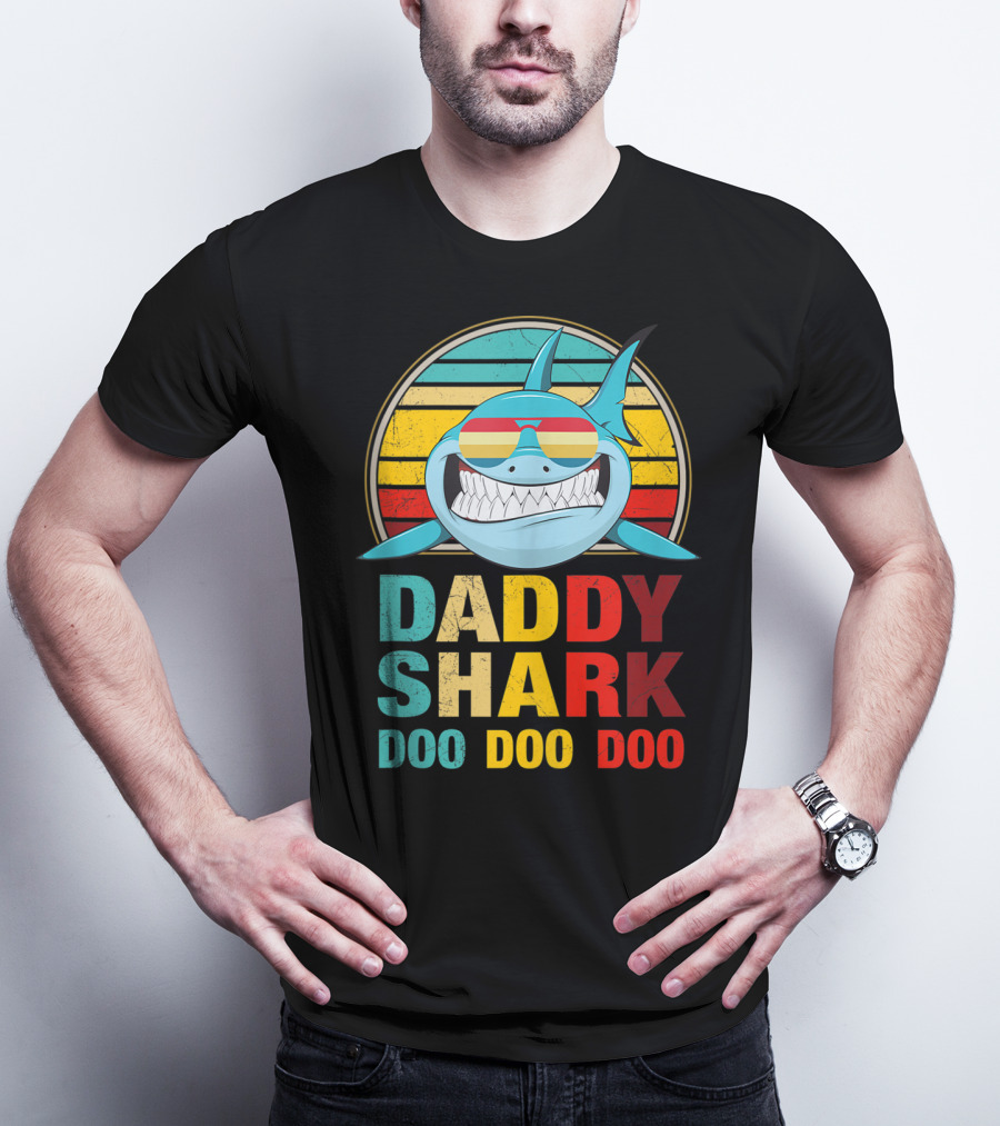Daddy Shark Doo Doo Doo Mens Vintage T-Shirt