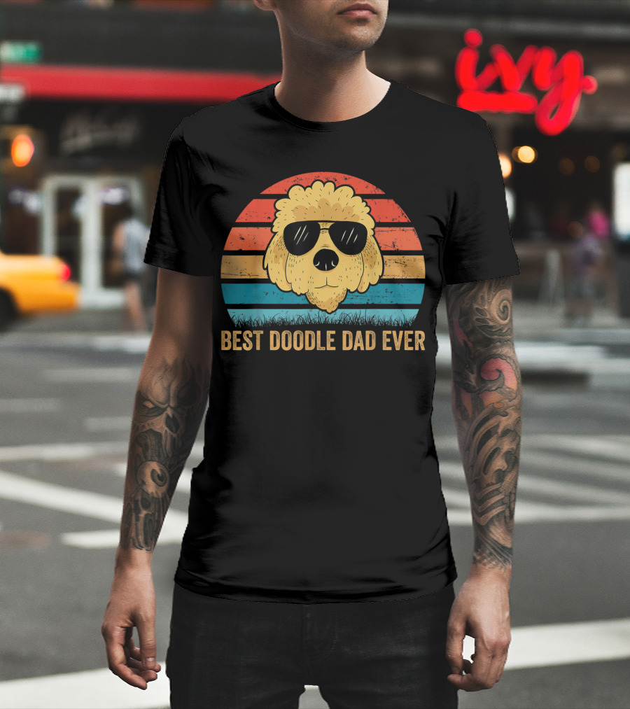 Best Doodle Dad Ever Mens Golden Doodle Dog Dad T-Shirt