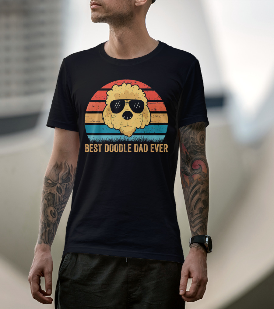 Best Doodle Dad Ever Mens Golden Doodle Dog Dad T-Shirt