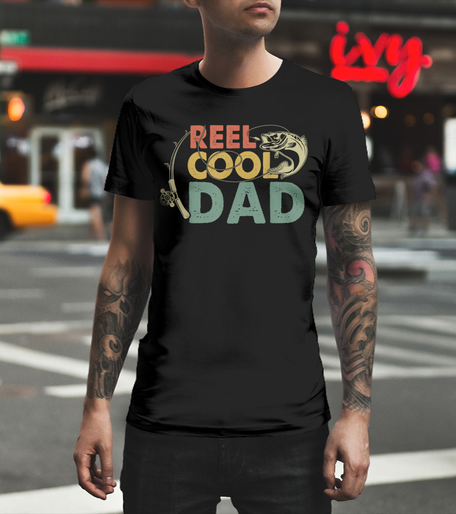 Reel Cool Dad Vintage Fishing Funny Mens Fat T-Shirt
