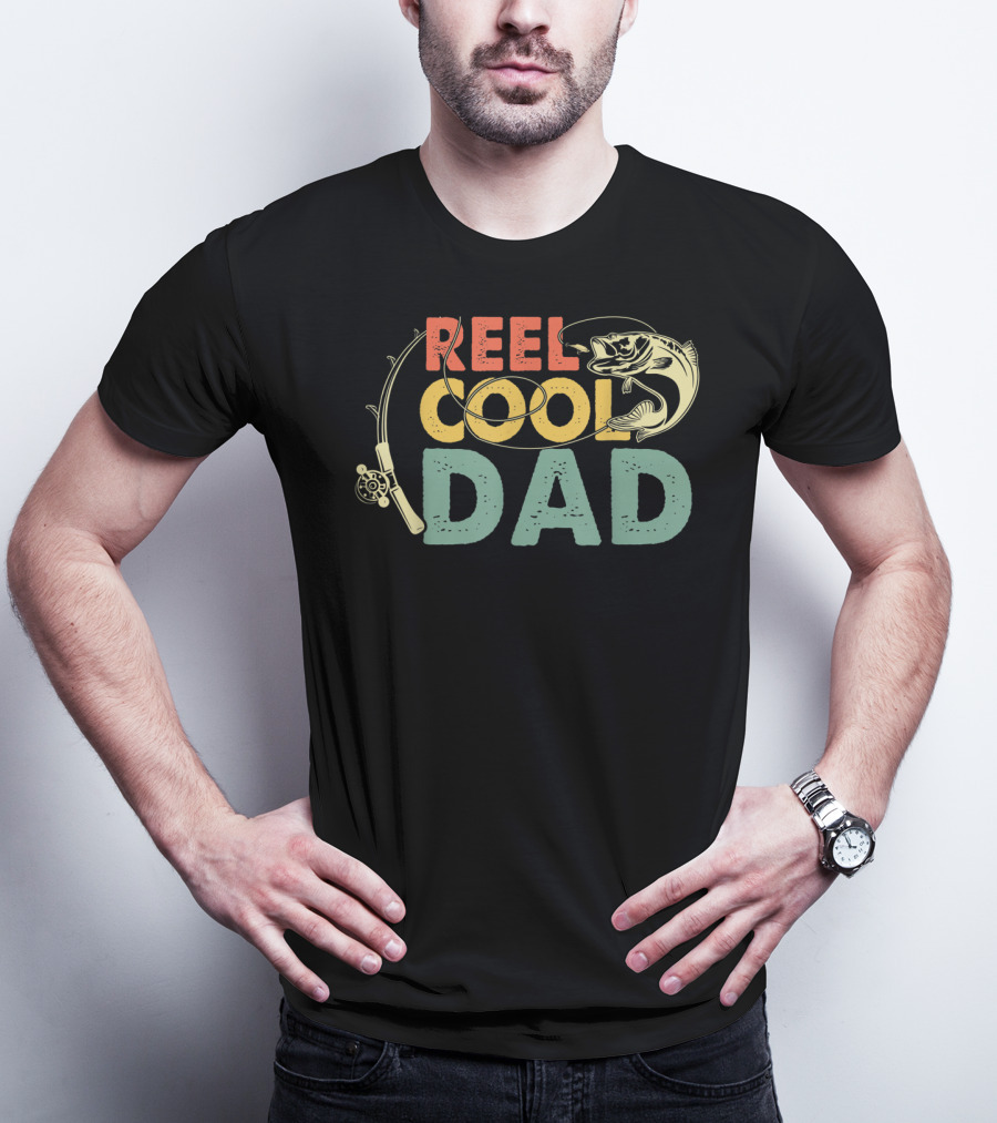 Reel Cool Dad Vintage Fishing Funny Mens Fat T-Shirt
