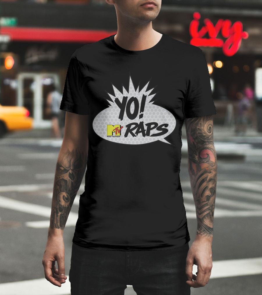 YO MTV Raps Music Television Comic Book Talk Bubble T-Shirt