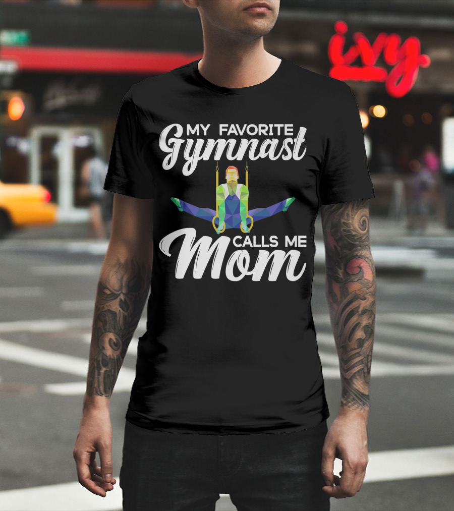My Favorite Gymnast Calls Me Mom Geometric Rings T-Shirt