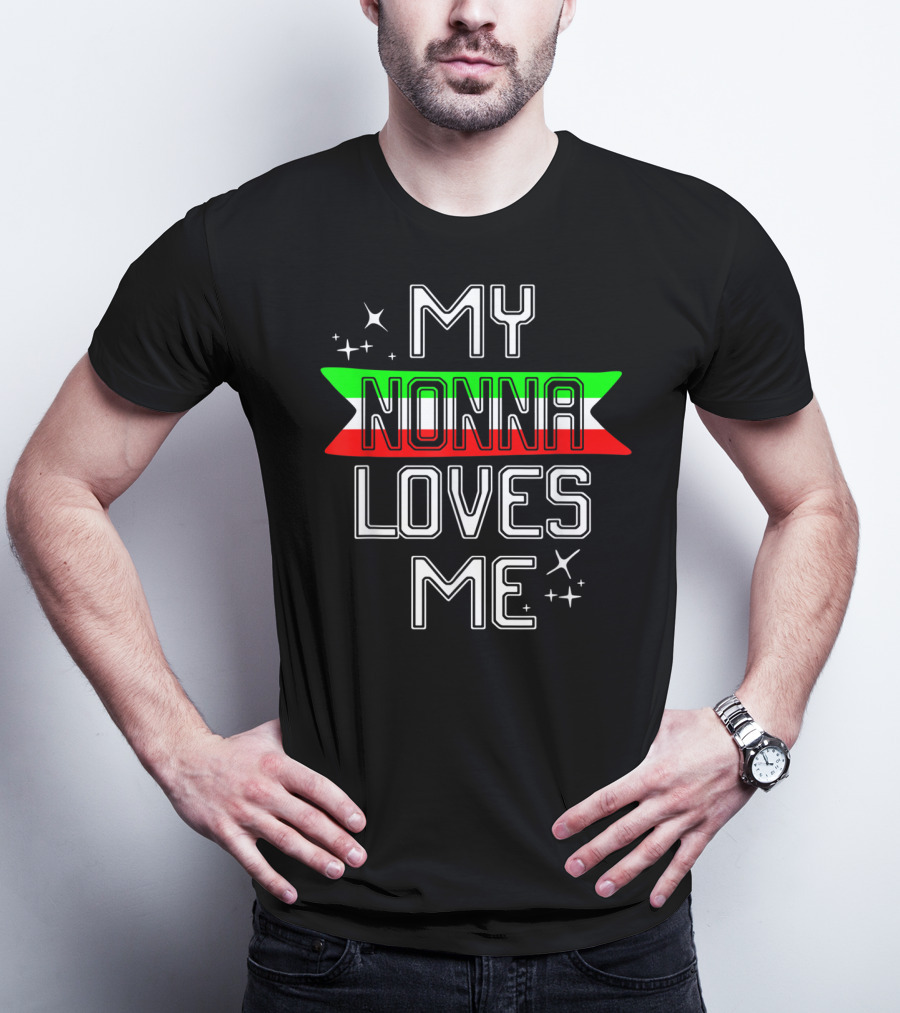 My Nonna Loves Me Italian Flag T-Shirt