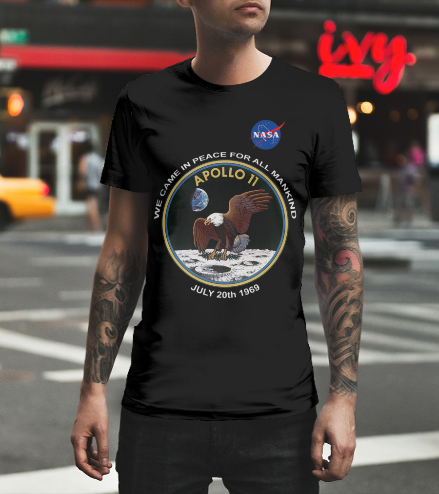 NASA Apollo 11 We Came In Peace For All Mankind July 20th 1969 T-Shirt