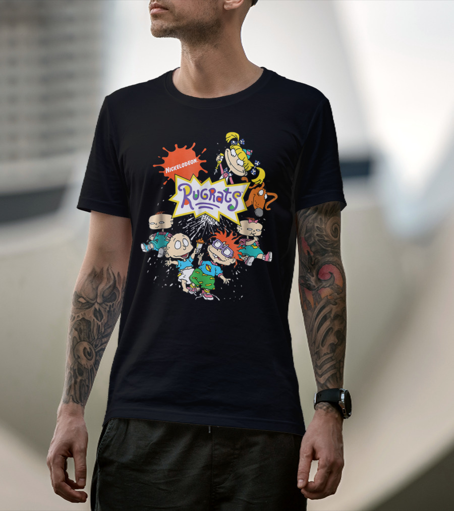 Nickelodeon Rugrats Cartoon Characters Full Group Splash T-Shirt