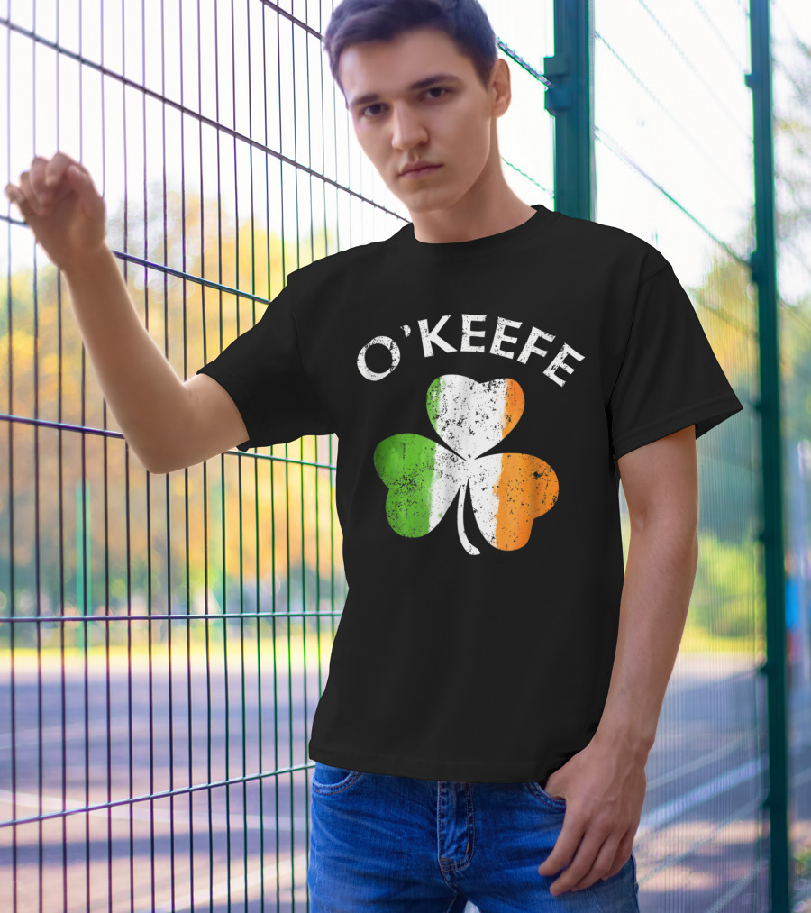 O'Keefe Irish Shamrock Tricolor Flag T-Shirt