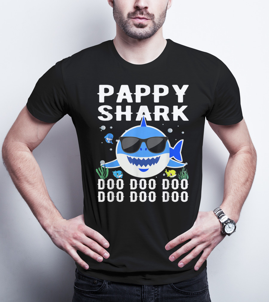 Pappy Shark Doo Doo Doo Doo Sunglasses Family Fun T-Shirt
