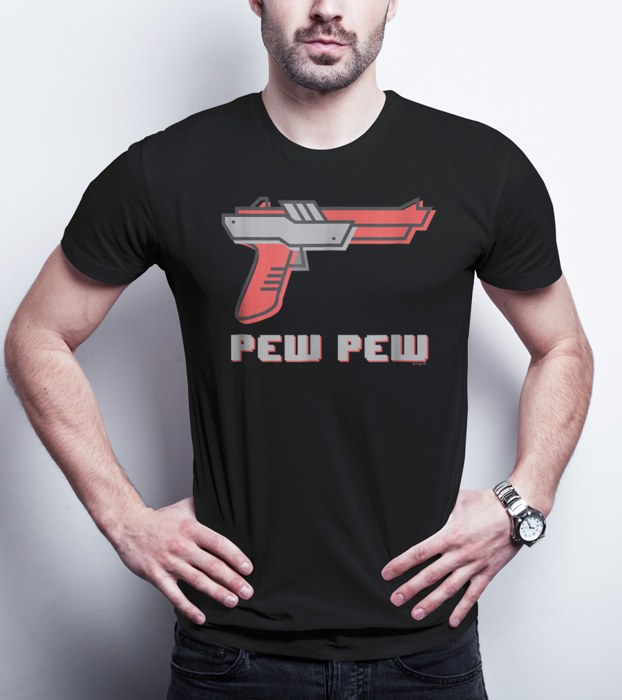 Pew Pew Retro Gaming Gun T-Shirt