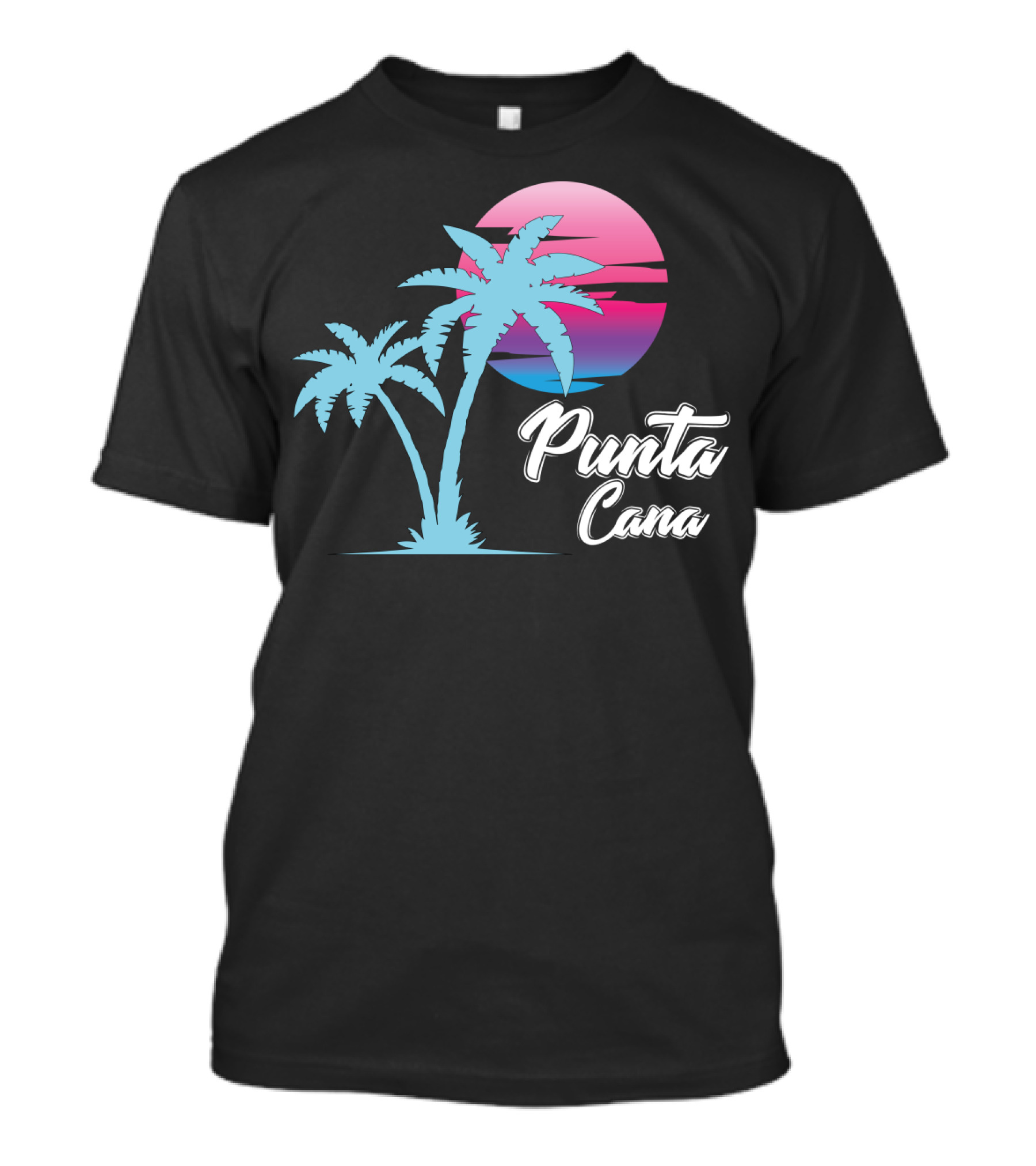 Punta Cana Cool Dainty Beach Lovers Sunset Palm Trees T-Shirt