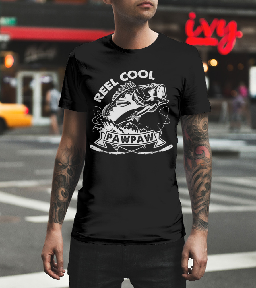 Reel Cool Pawpaw Fishing Bass Splash And Line T-Shirt