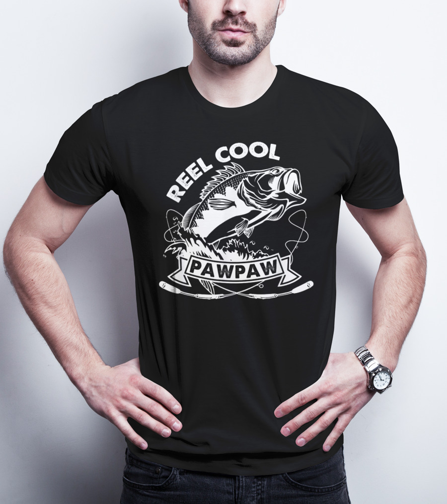 Reel Cool Pawpaw Fishing Bass Splash And Line T-Shirt