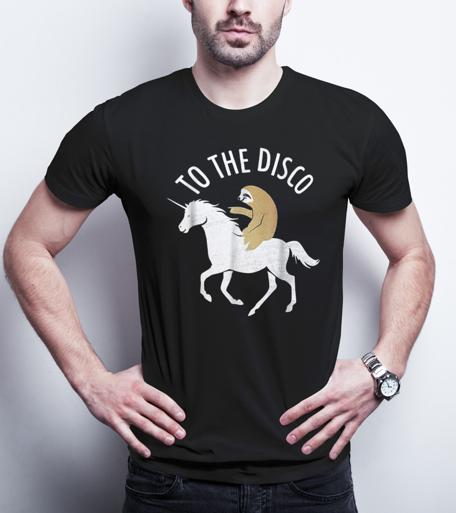 Sloth Riding Unicorn To The Disco T-Shirt