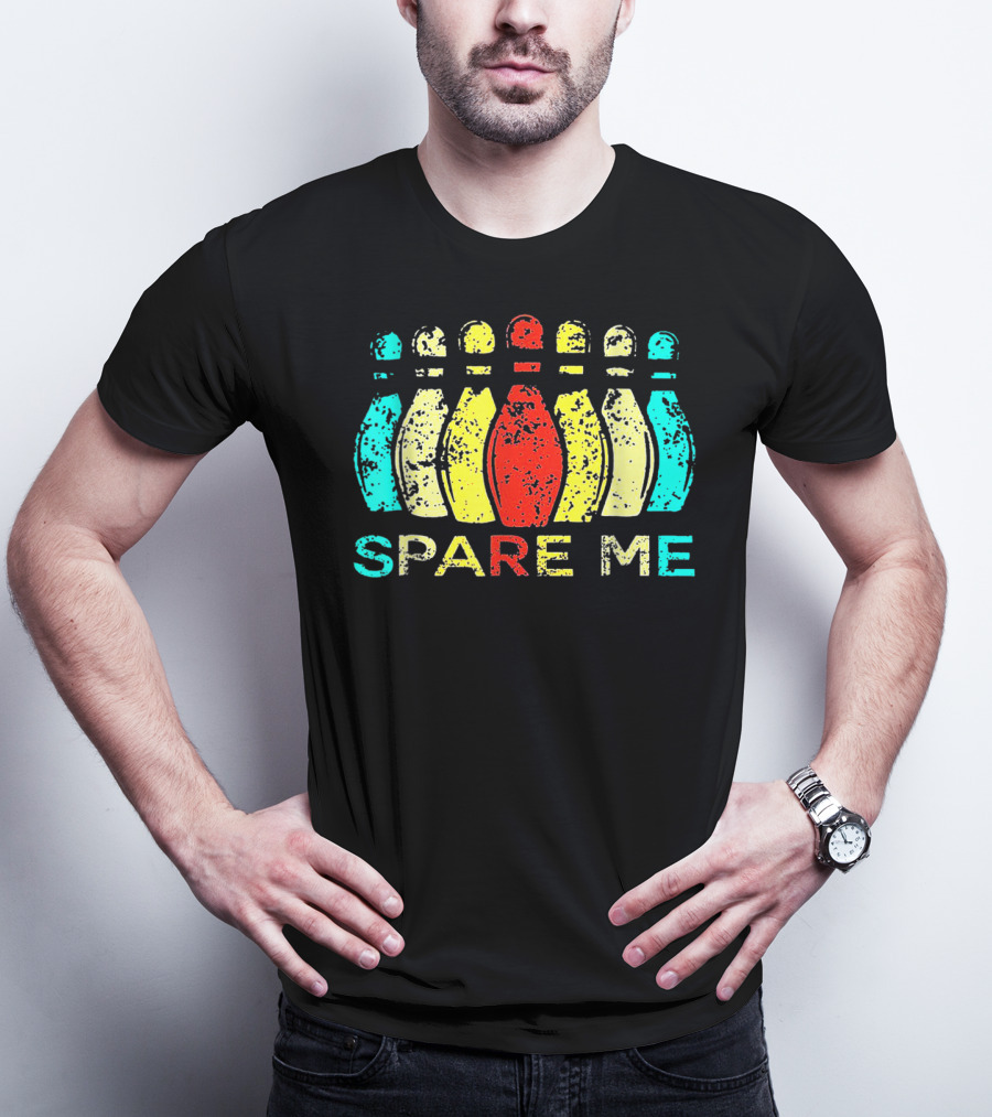 Spare Me Bowling Vintage Bowling Pins T-Shirt