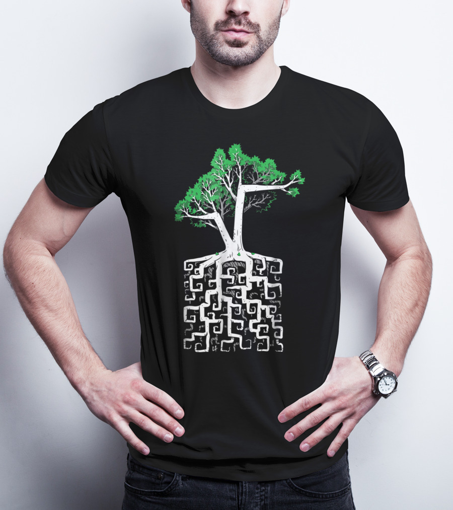 Square Root Tree Math Concept With Intricate Roots And Foliage T-Shirt