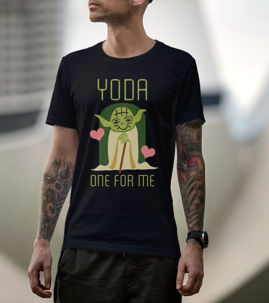 Star Wars Yoda One For Me Valentine's Hearts Cute T-Shirt