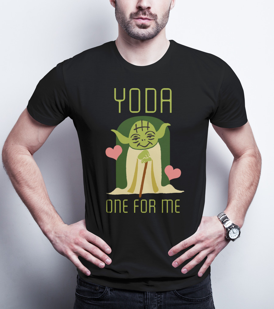 Star Wars Yoda One For Me Valentine's Hearts Cute T-Shirt
