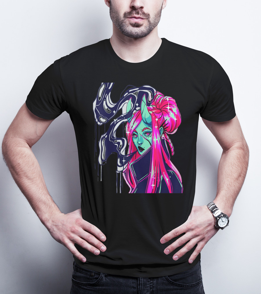 Angel Demon Neon Fantasy Comic T-Shirt