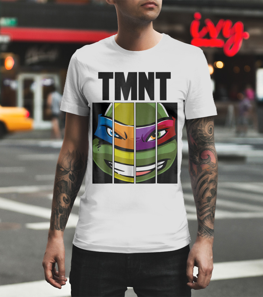 TMNT Turtle Faces Colorful Bandana Mashup T-Shirt