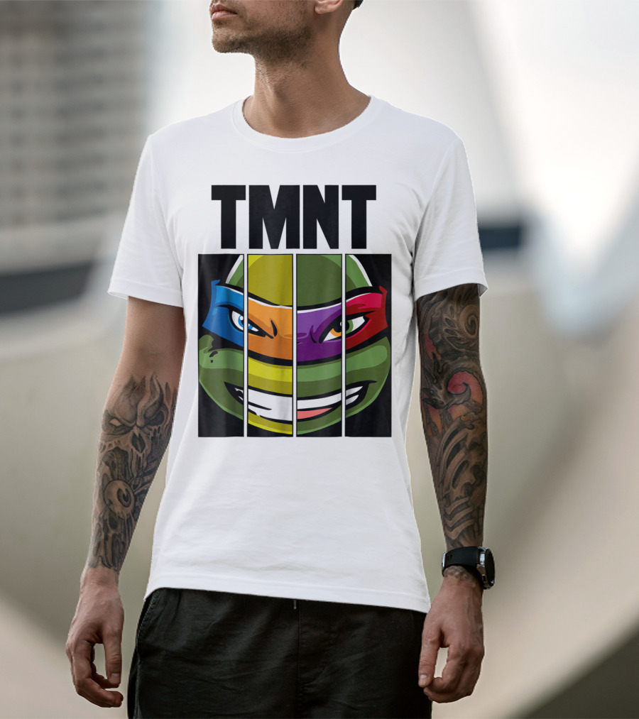 TMNT Turtle Faces Colorful Bandana Mashup T-Shirt