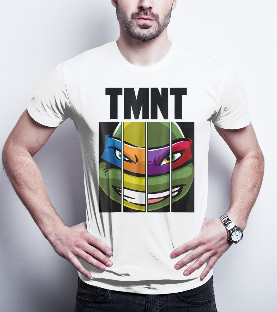 TMNT Turtle Faces Colorful Bandana Mashup T-Shirt