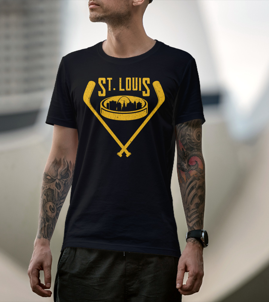 St Louis Missouri Skyline Vintage Hockey T-Shirt