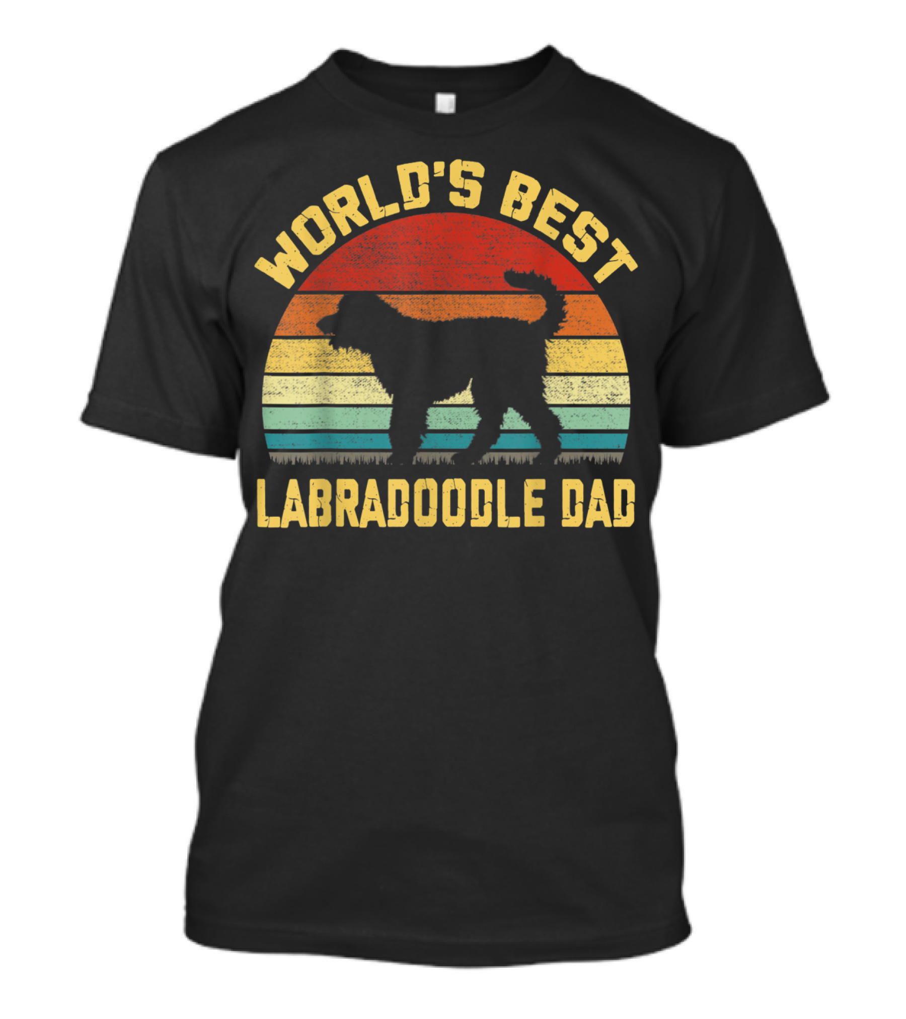 World's Best Labradoodle Dad Vintage Sunset Retro T-Shirt
