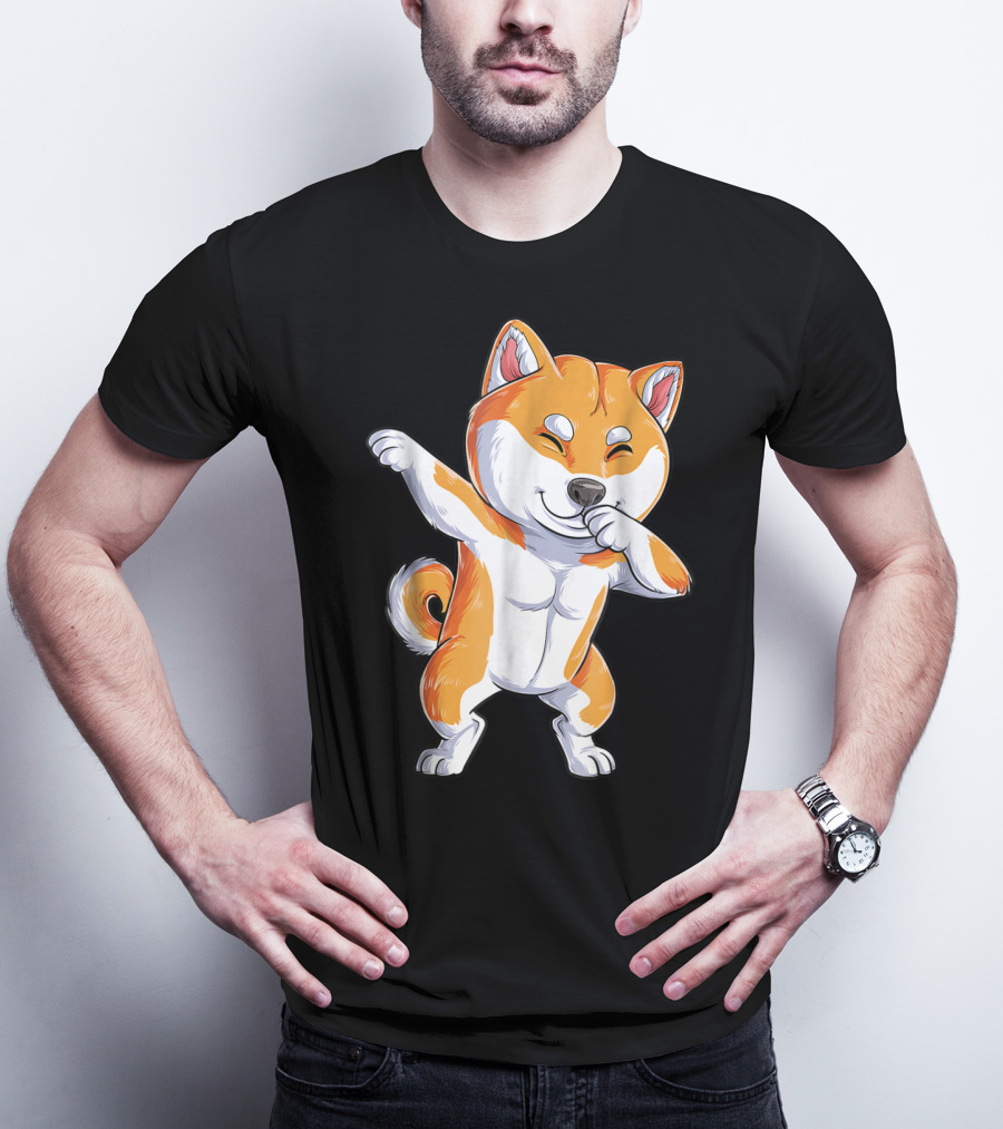 Dabbing Shiba Inu Kids Boys Puppy Dance T-Shirt